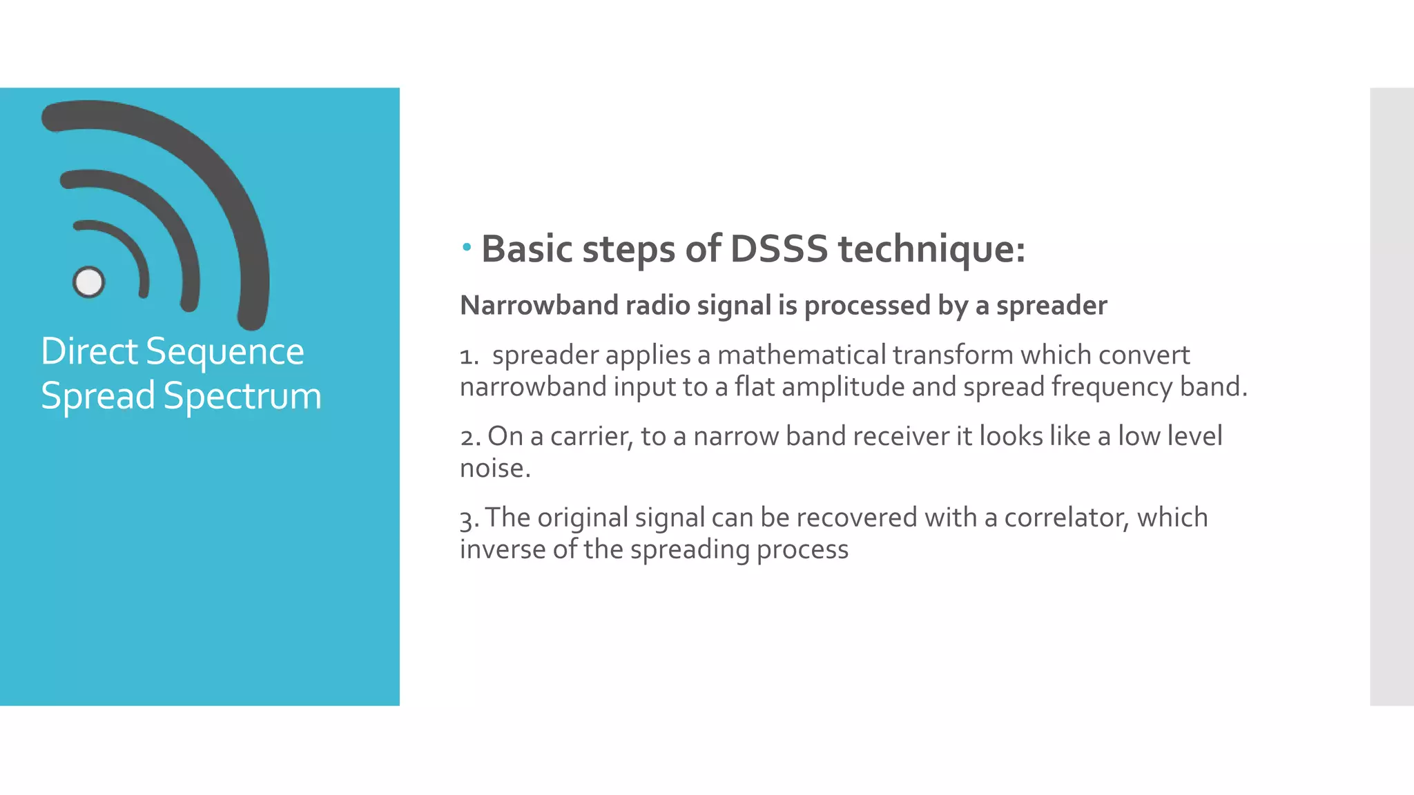 Direct sequence spread spectrum | PPTX