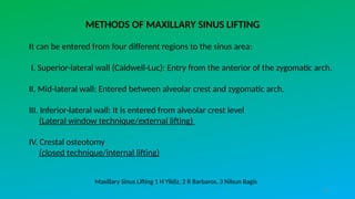 direct sinus lift procedures in implant dentistry | PPTX