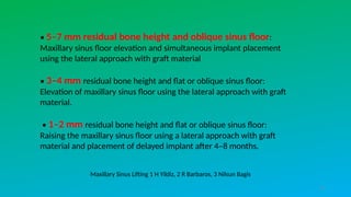 direct sinus lift procedures in implant dentistry | PPTX