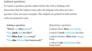 Direct speech and indirect speech | PPTX