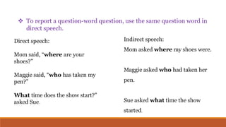 Direct speech and indirect speech | PPTX