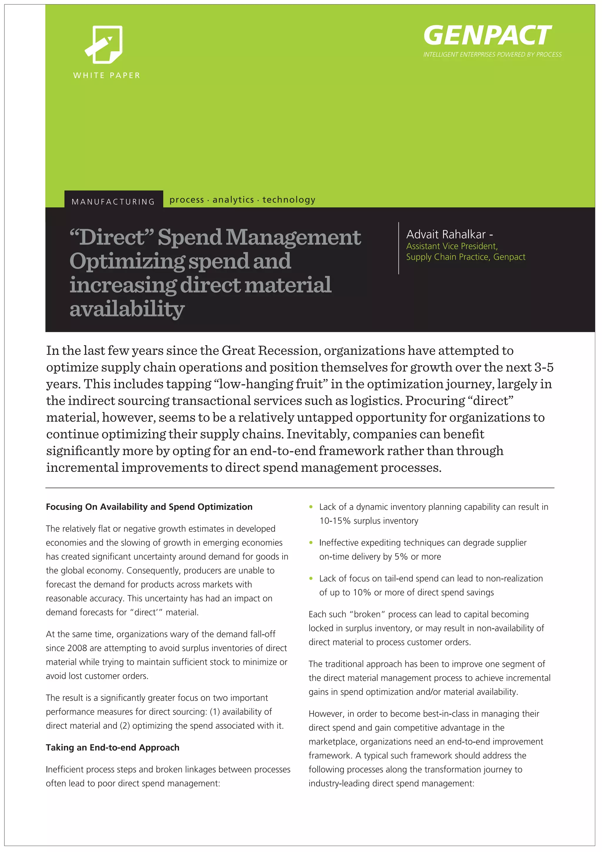 Direct Spend Management | PDF