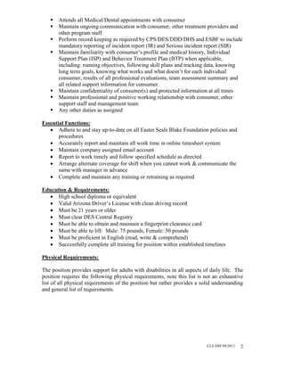 Direct Support Professional | PDF