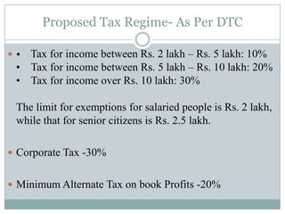 Direct tax code | PPTX | Business Accounting & Finance | Business