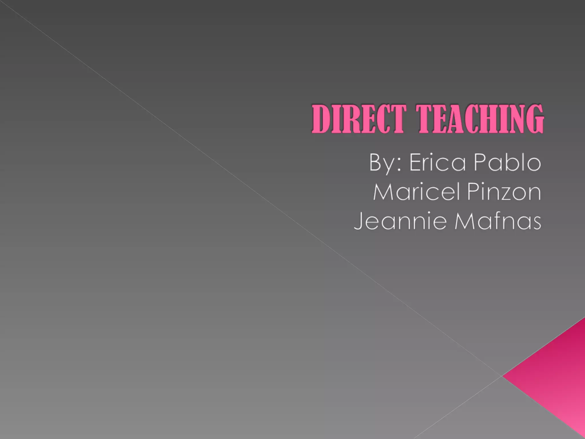 Direct Teaching Method | PPT