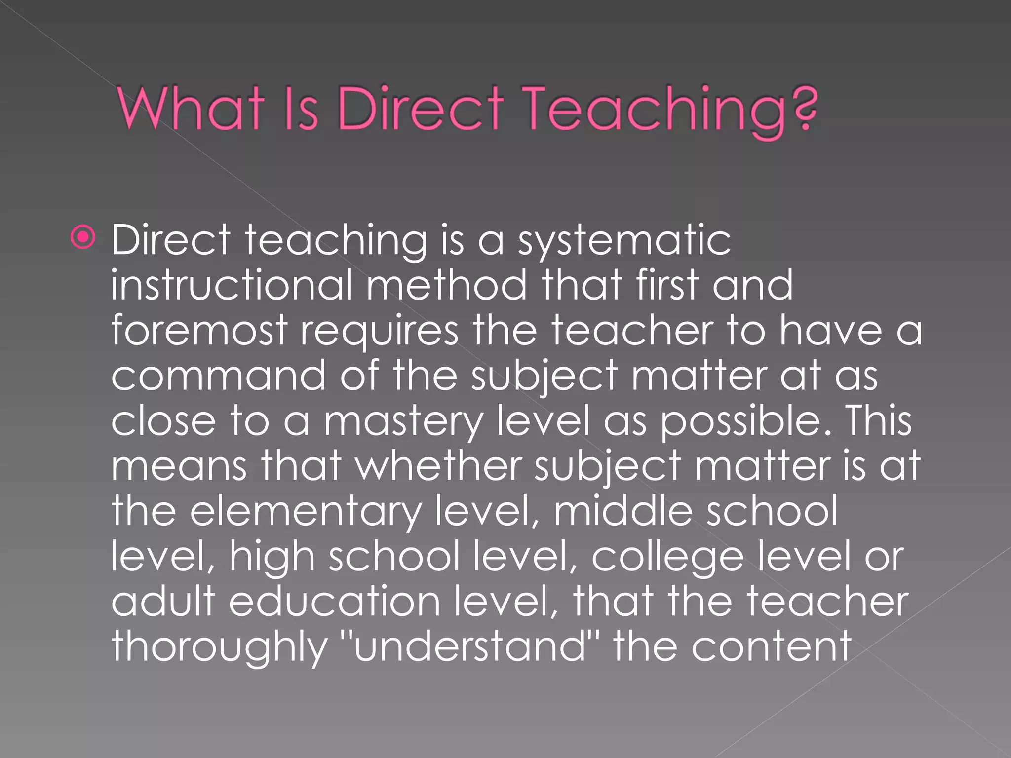 Direct Teaching Method | PPT