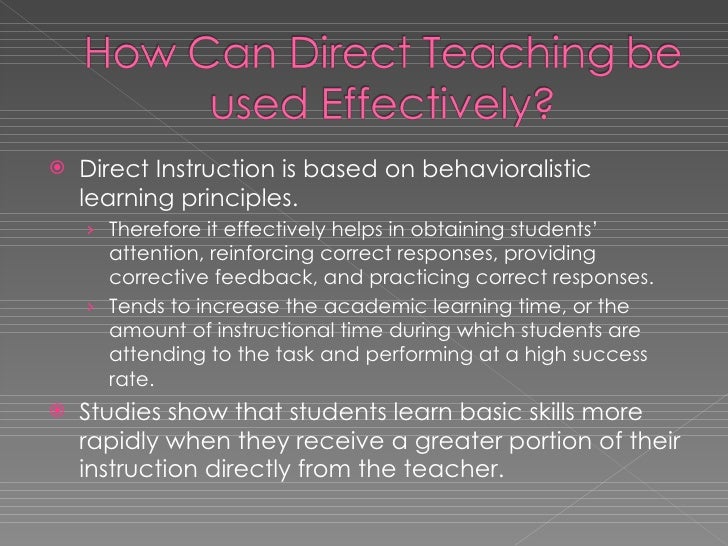 Direct Teaching Method Direct Teaching Method