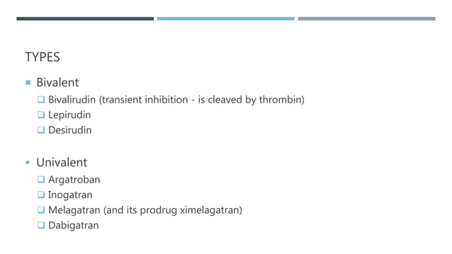 Direct thrombin inhibitors | PPTX | Blood Disorders | Diseases and ...