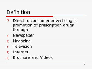 Direct To Consumer Advertising Of Prescription Drugs Pharmaceutical ...