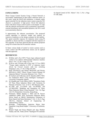 Direct torque control using neural network approach | PDF