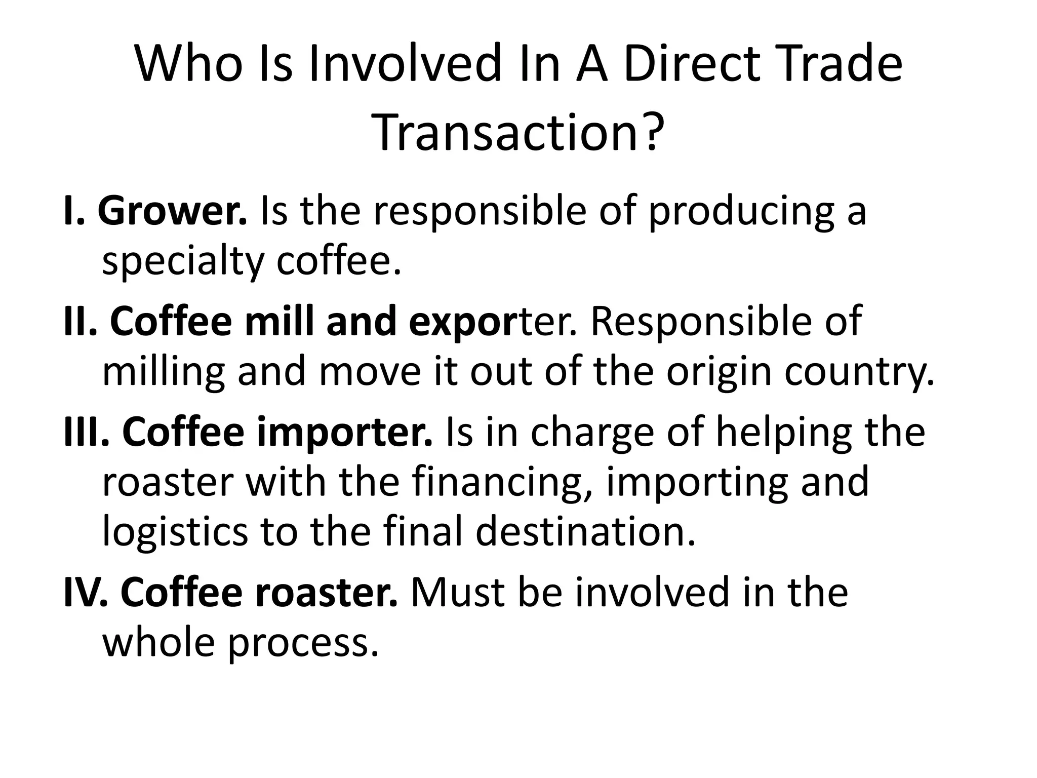 Direct trade coffee presentation | PDF