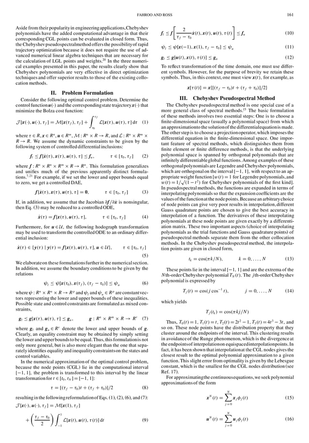Direct trajectory optimization by a chebyshev pseudospectral method | PDF
