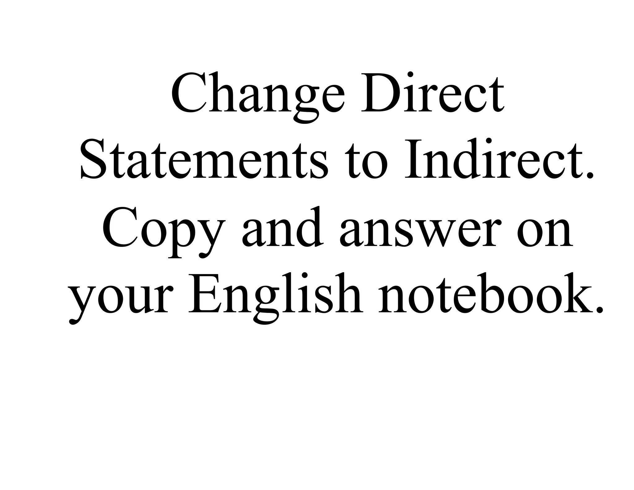 Direct to Indirect Speech Activity Sample | PDF