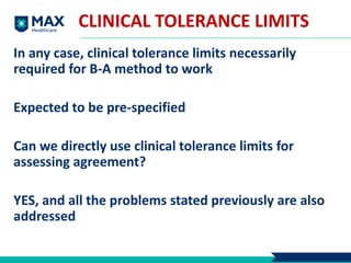 Direct use of clinical tolerance limits for assessing agreement | PPT