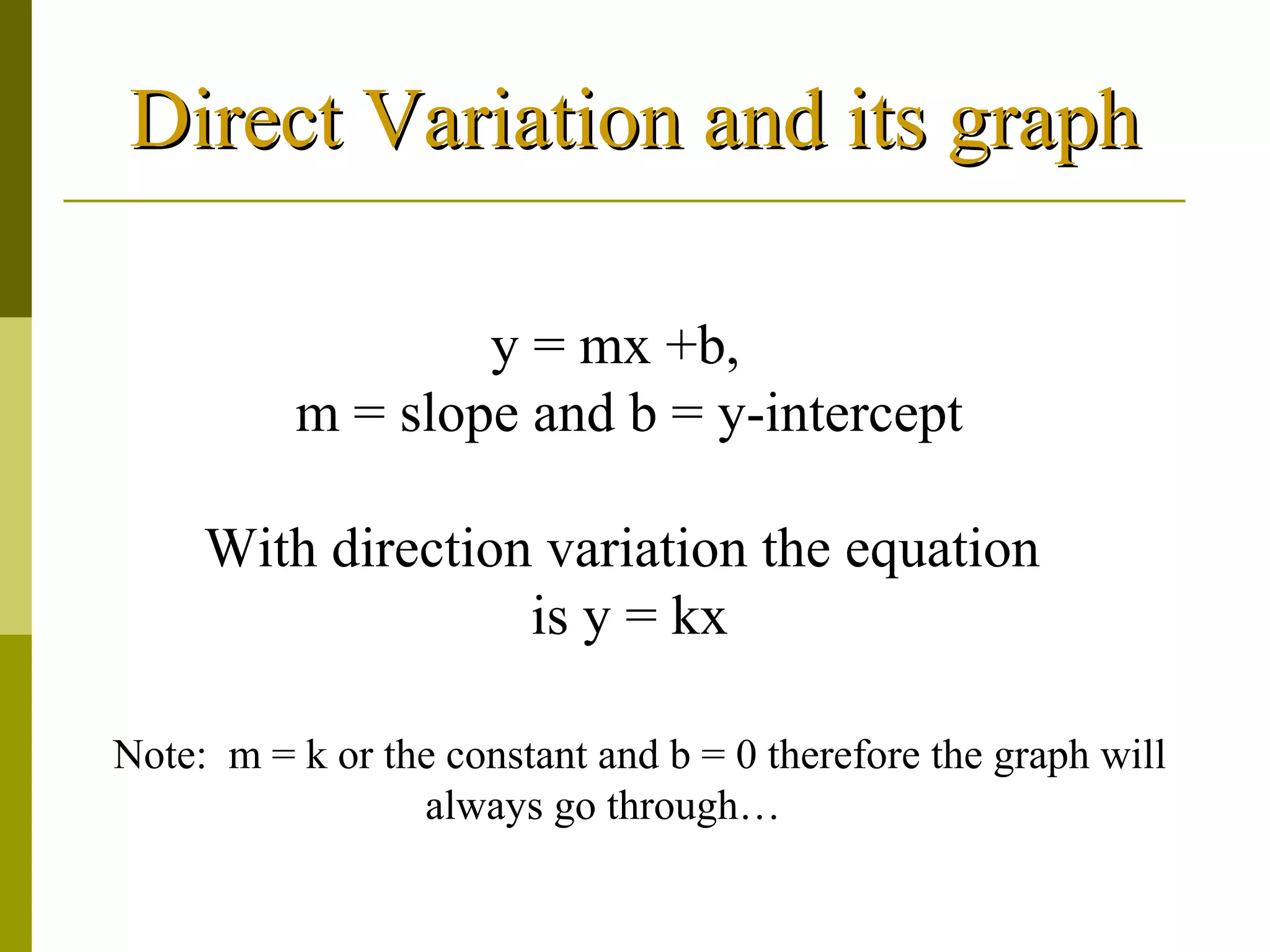 Direct Variation | PPT