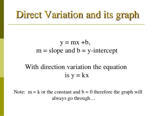 Direct Variation