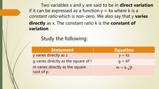 Direct variation | PPT