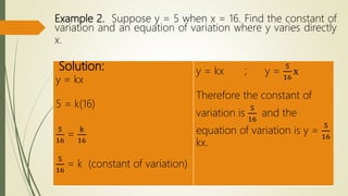 Direct variation | PPT
