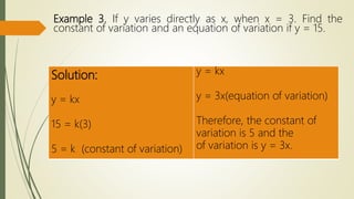Direct variation | PPT