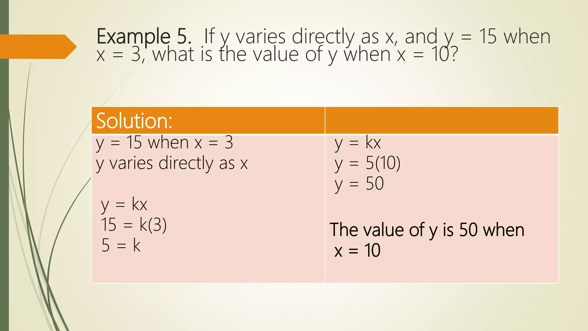 Direct variation | PPTX | Currencies | Economy