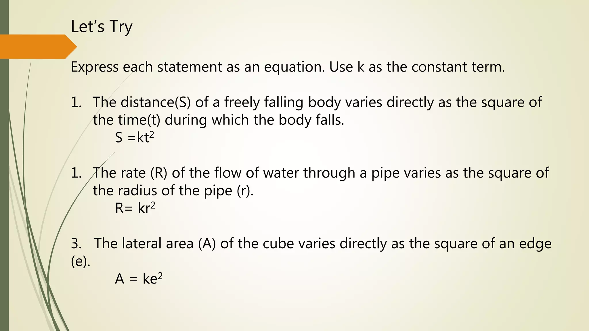 Direct variation | PPTX | Currencies | Economy