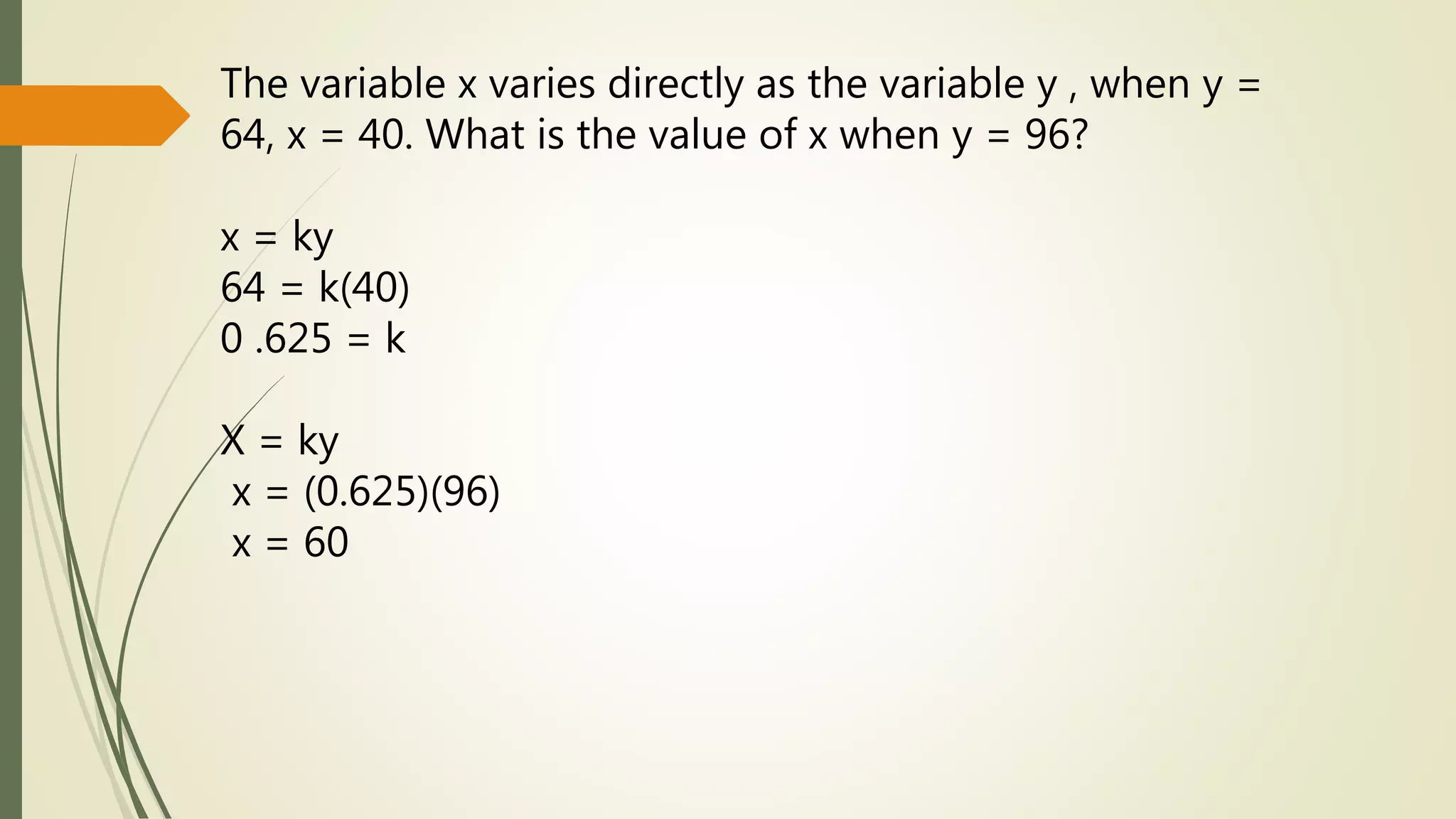 Direct variation | PPTX | Currencies | Economy