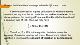 Direct variation | PPTX | Currencies | Economy