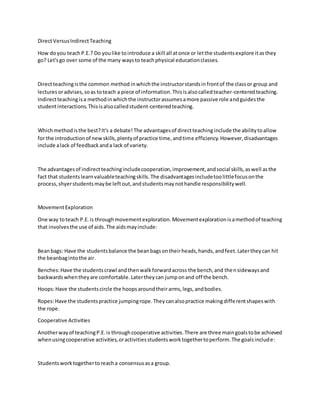 Direct versus indirect teaching | DOCX