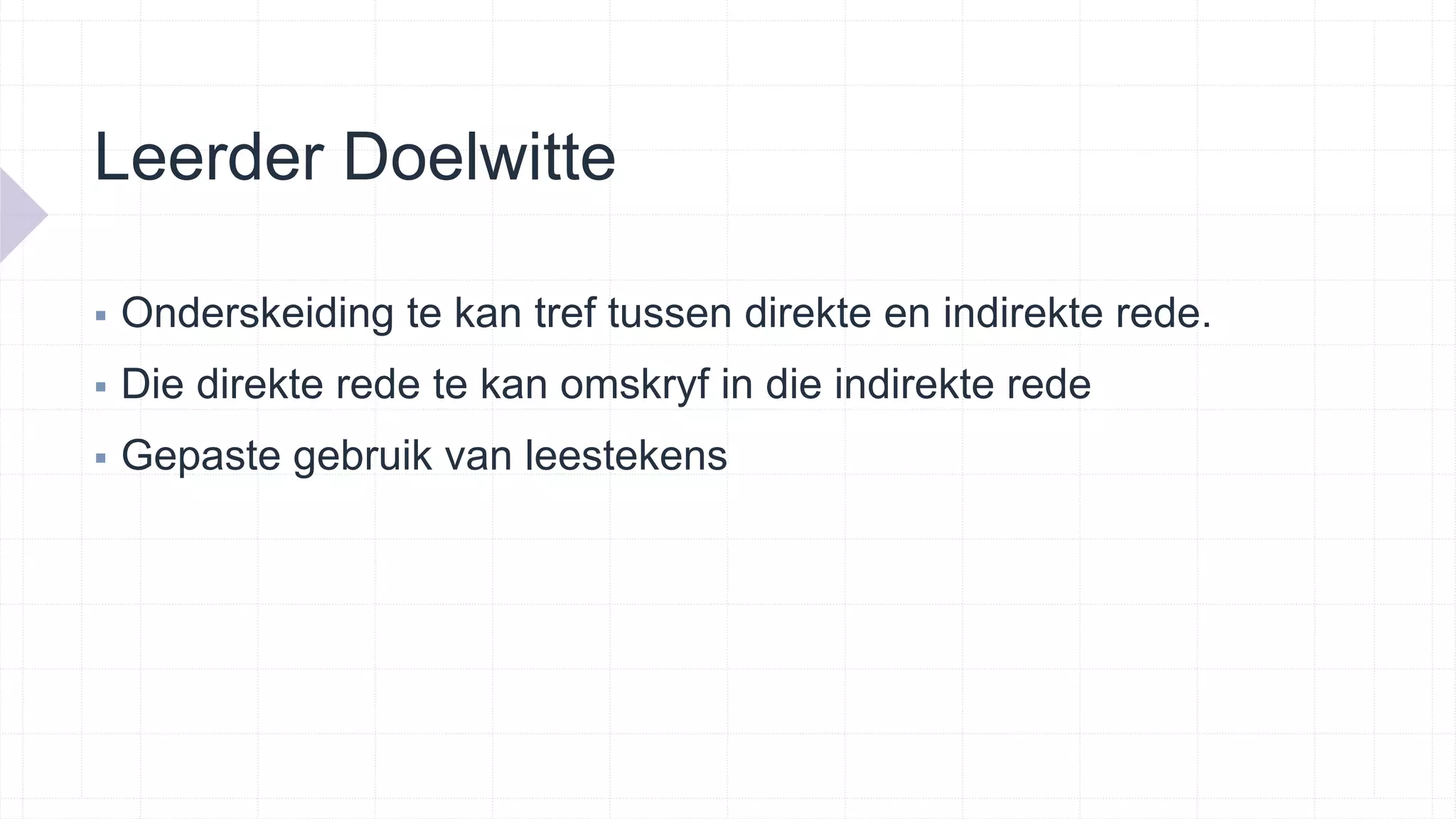 Direkte & Indirekte Rede Graad 8 | PPTX