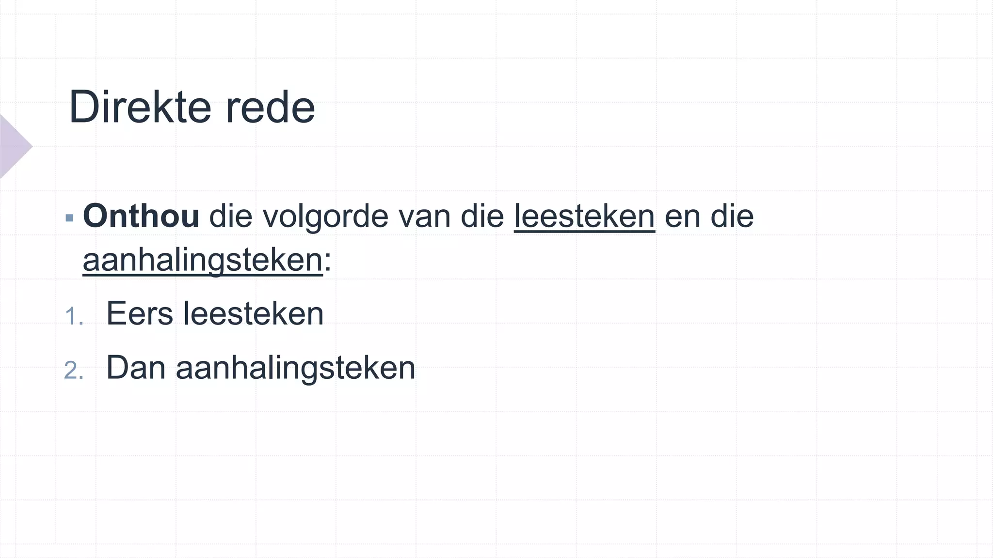 Direkte & Indirekte Rede Graad 8 | PPTX