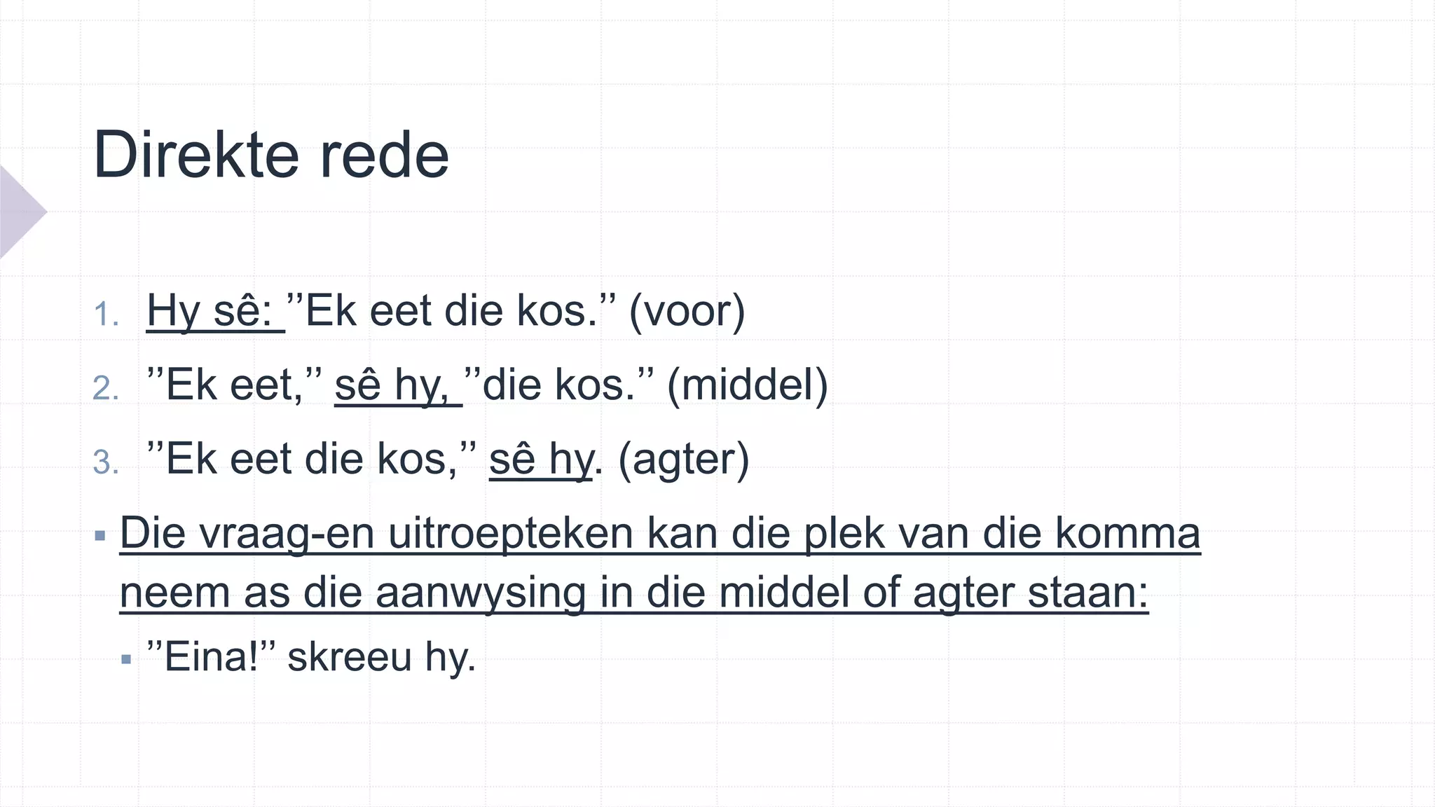 Direkte & Indirekte Rede Graad 8 | PPTX