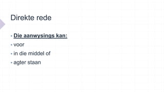 Direkte & Indirekte Rede Graad 8 | PPTX