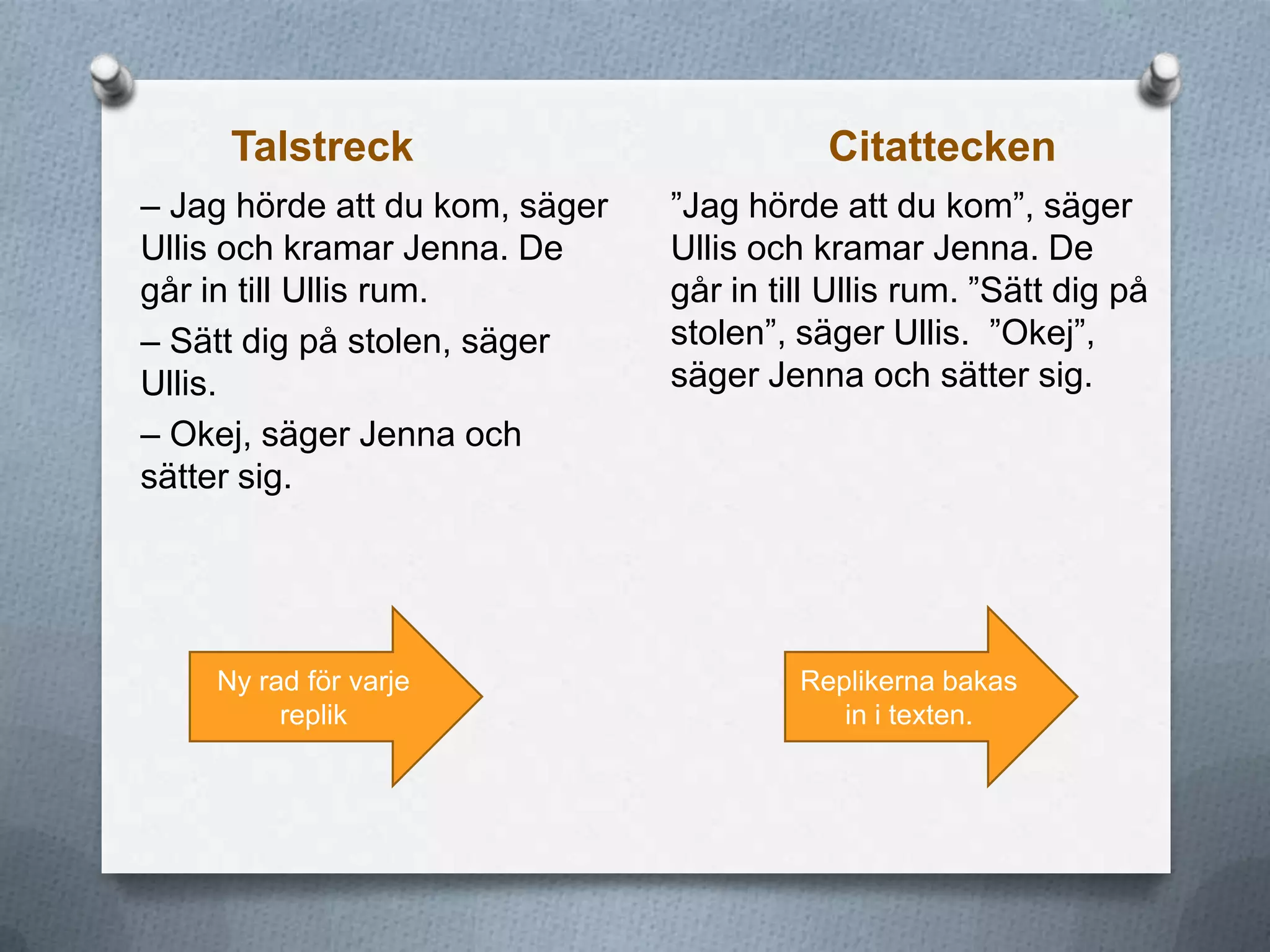 Direkt och indirekt anföring utan bilder | PPTX