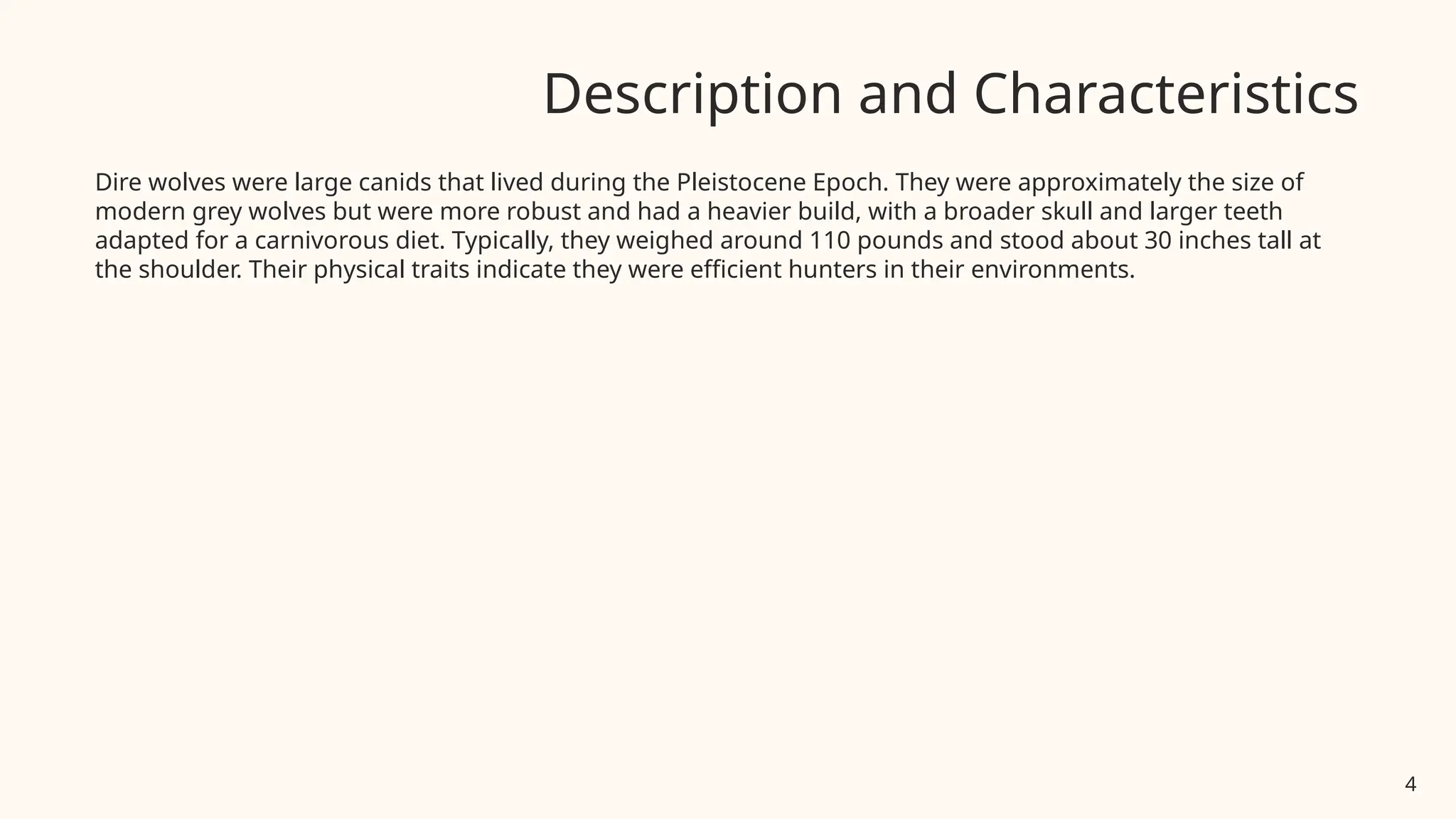 Dire Wolves extinction to de - extinction | PPTX