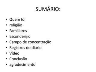 Diário de anne frank | PPTX