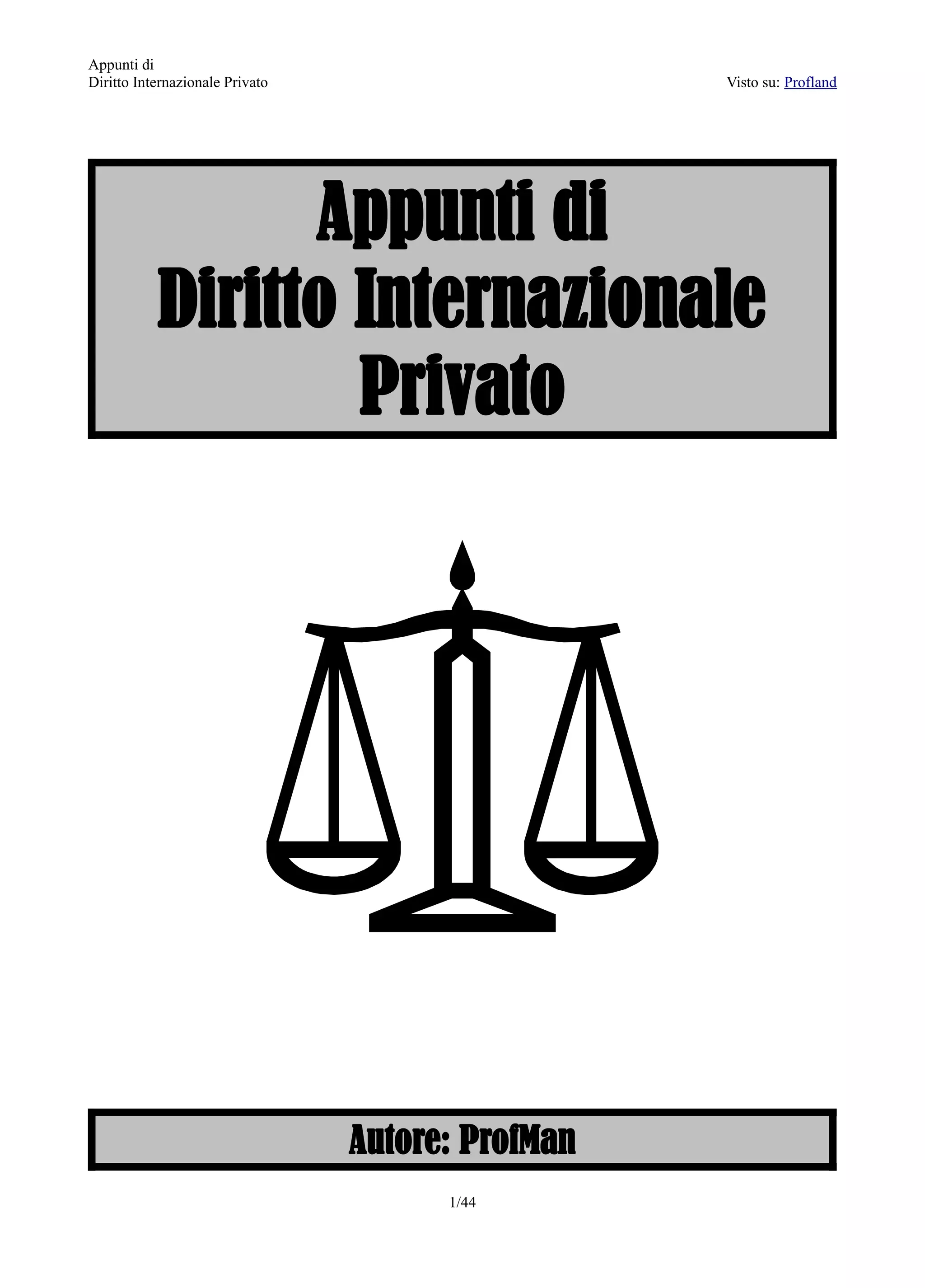 Appunti di Diritto internazionale privato | PDF