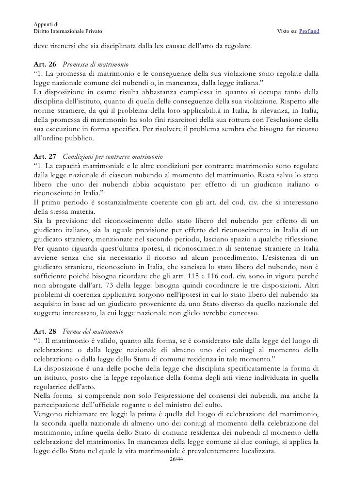 Appunti Di Diritto Internazionale Privato
