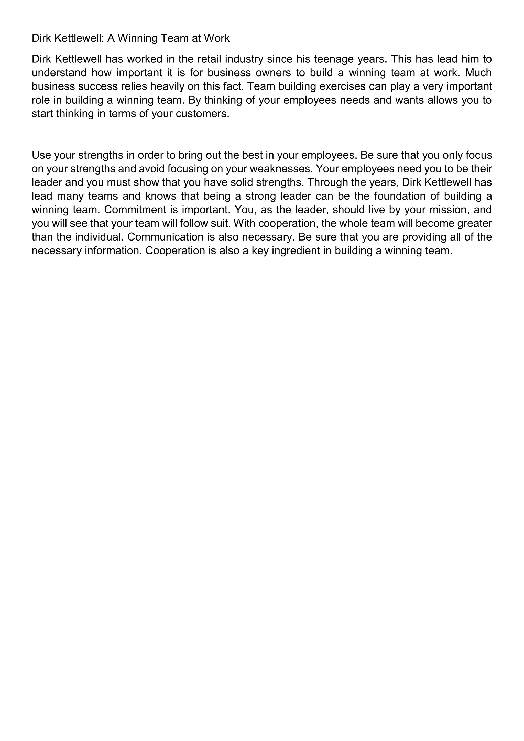 Dirk kettlewell | PDF