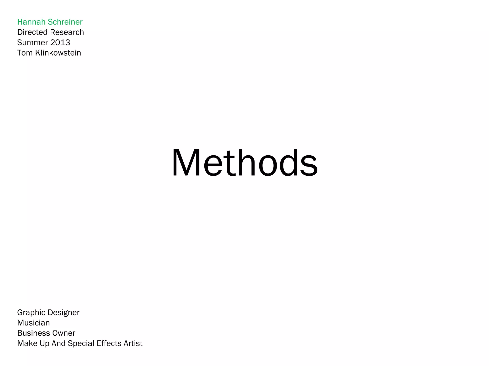 Methods, draft | PPT