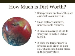 Soil Science Dirt, secrets in the soil, learn | PPTX