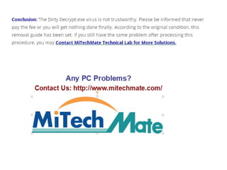 Dirty Decrypt.exe Virus Removal Solution - How to Fix | PPT