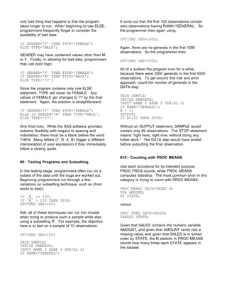 Twelve Common SAS Programming Mistakes | PDF