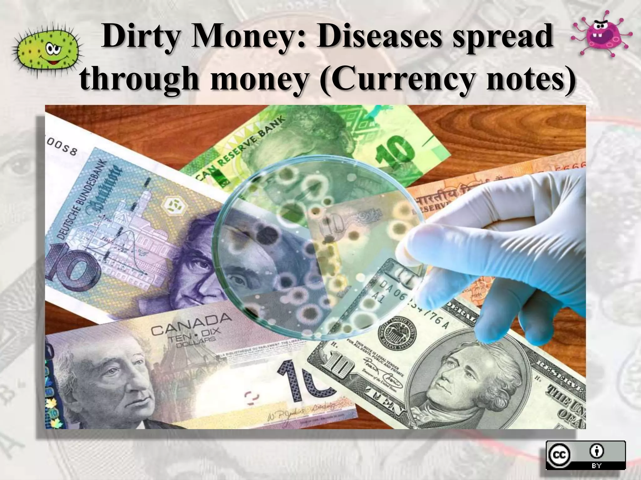 Dirty Money: Diseases spread through money (Currency notes) | PPTX