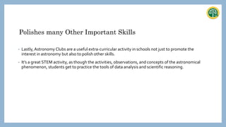 Astronomy Clubs In Schools | PPT