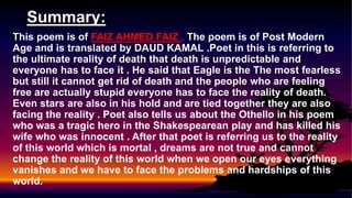 Disillusionment poem by faiz ahmed faiz | PPT