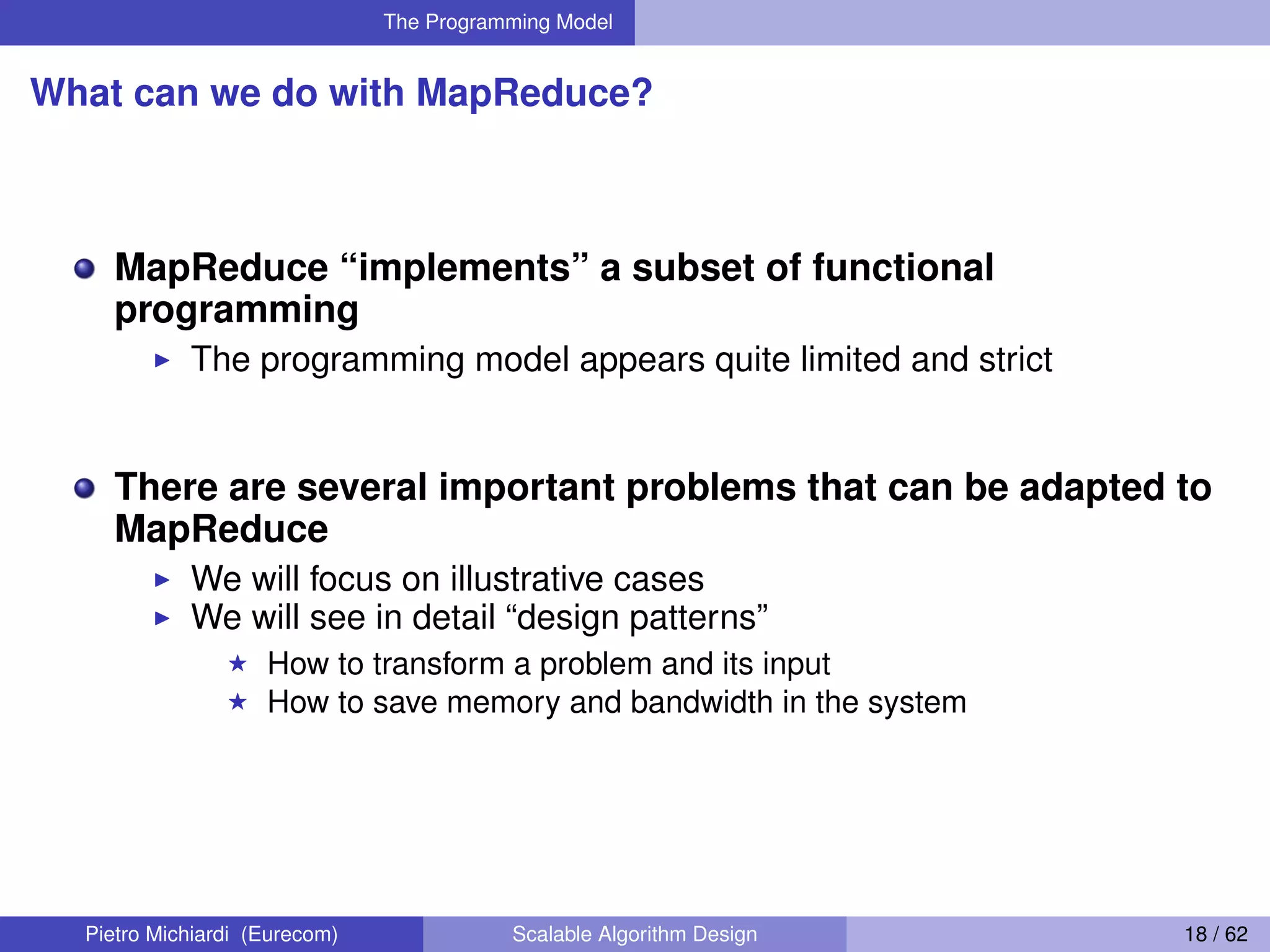 Scalable Algorithm Design With Mapreduce Ppt