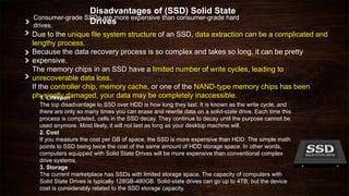 Disadvantage Of SSD and limitations | PPT