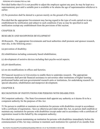 Disabilities act1995 | PDF