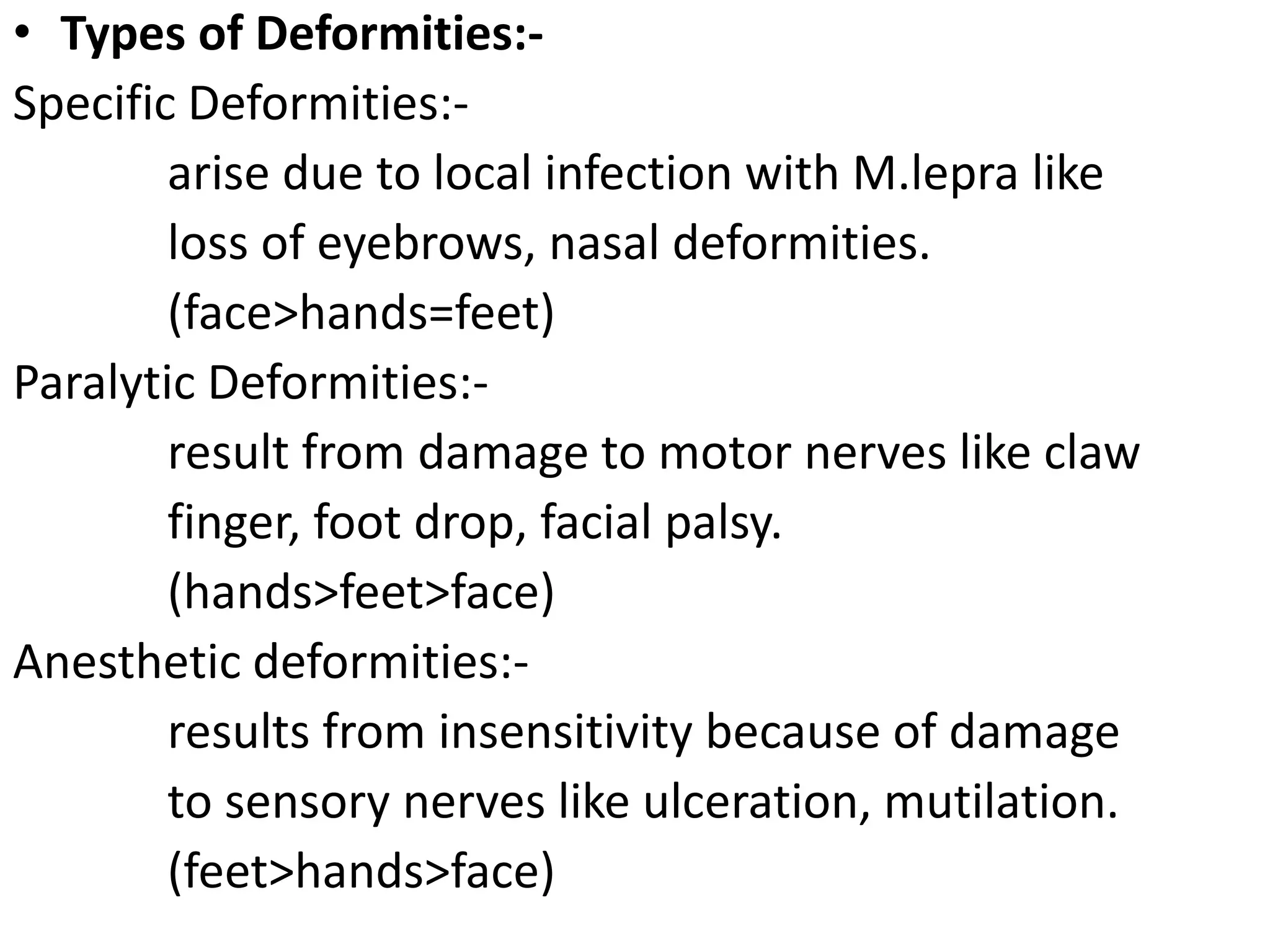 Disabilities and deformities in leprosy patients and management | PPTX