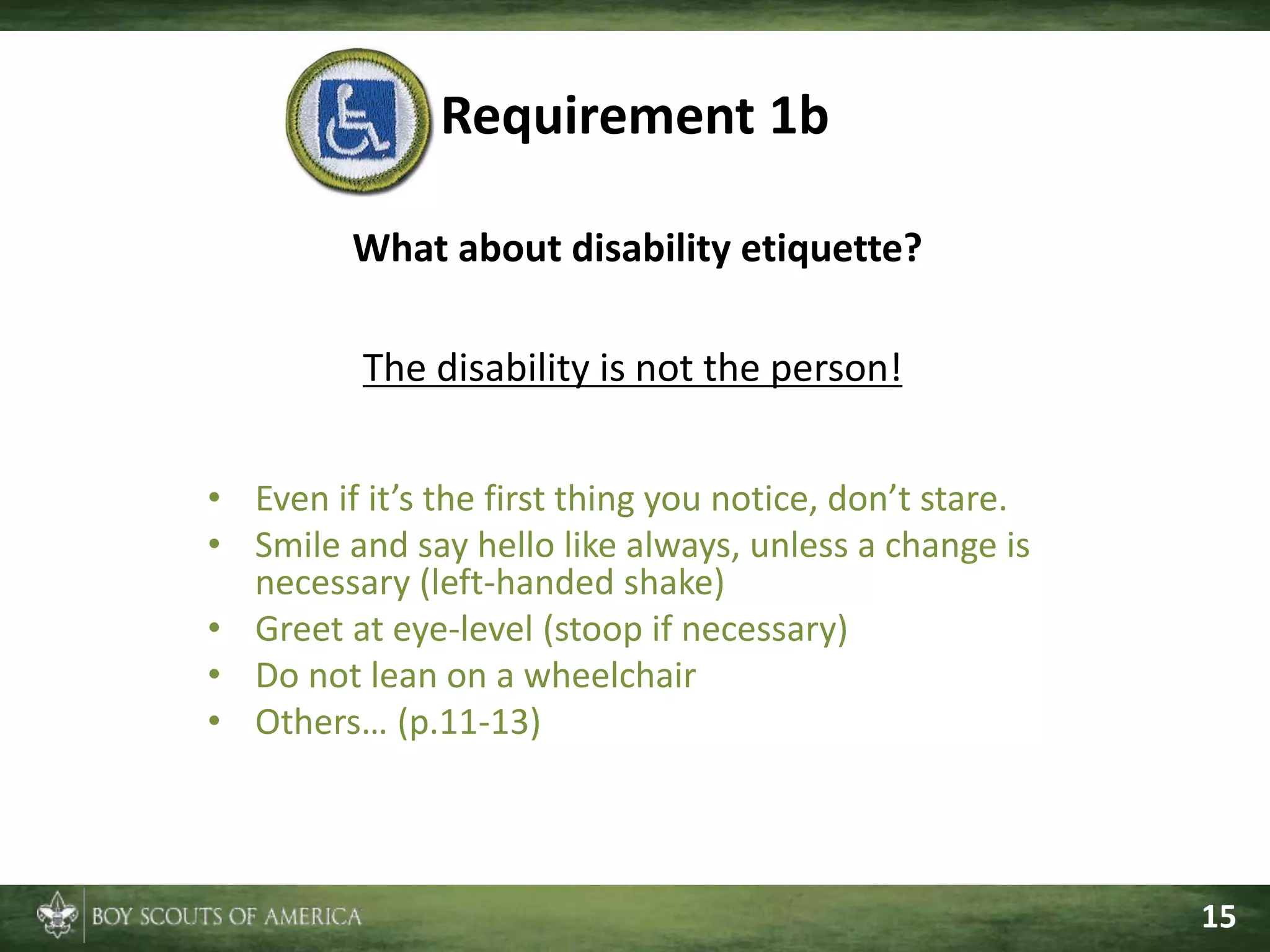 Disabilities Awareness Merit Badge | PPTX